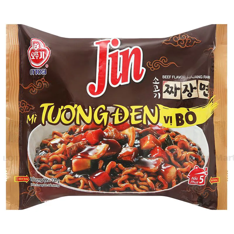 Mì Tương Đen Jin Ottogi Vị Bò Gói 135G