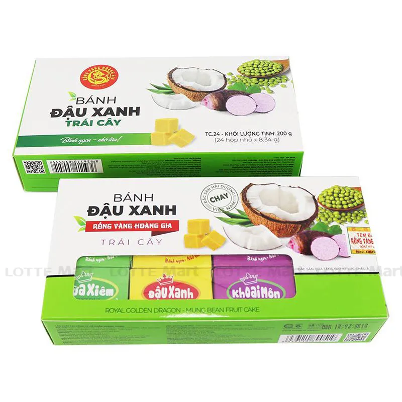 Bánh Đậu Xanh Rồng Vàng Hoàng Gia Hương Trái Cây 200G