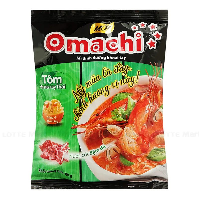 Mì Omachi Tôm Chua Cay 5 Sao Gói 80G