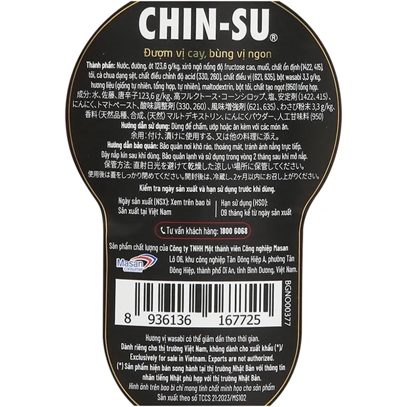 Tương Ớt Chinsu Wasabi Chai 250g