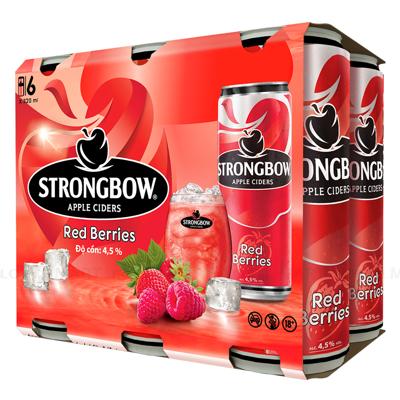 Nước Trái Cây LÊn Men Strongbow Vị Red Berries 330ml x Lốc 6 Lon