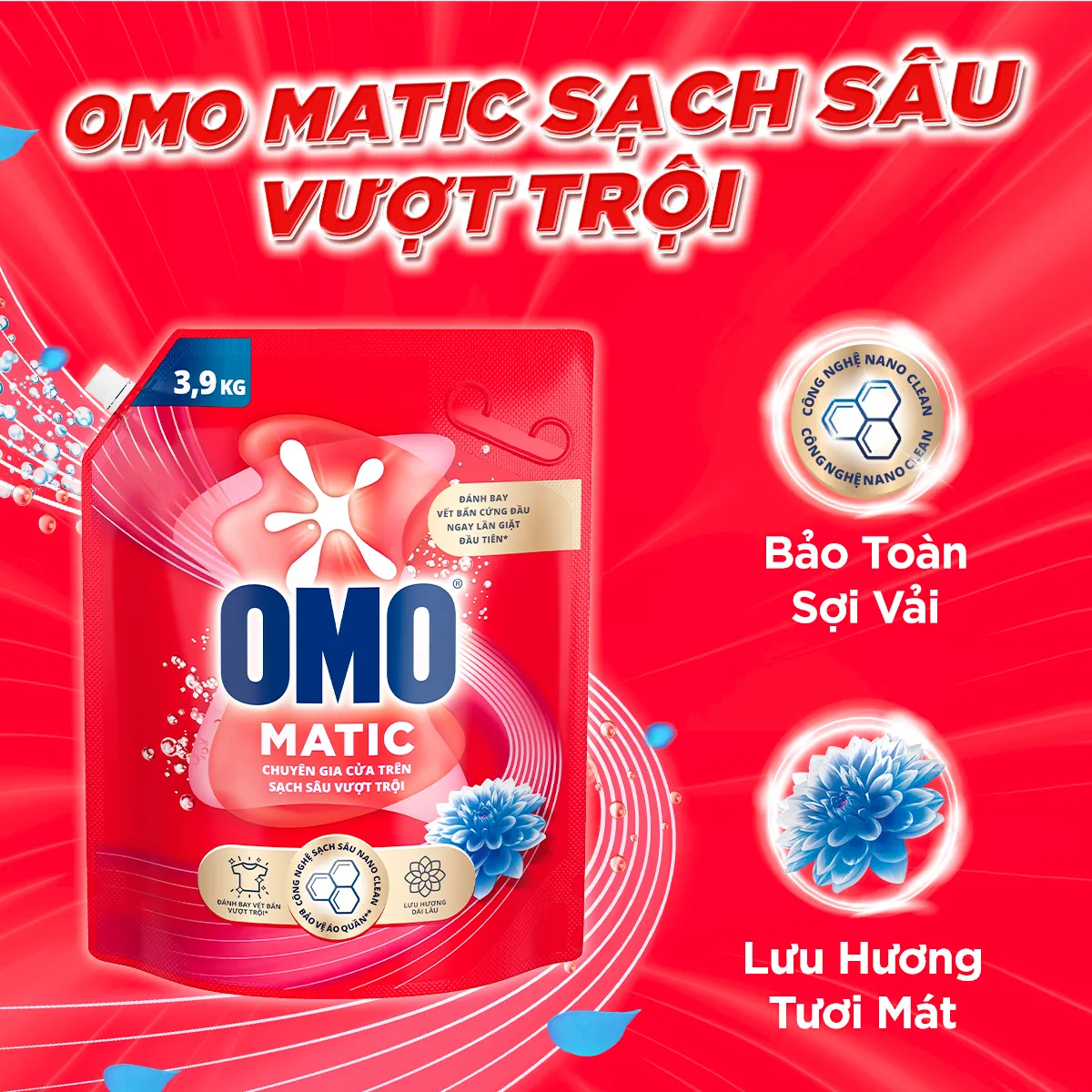 Nước Giặt OMO Matic Chuyên Gia Cửa Trên Sạch Sâu Vượt Trội 2kg